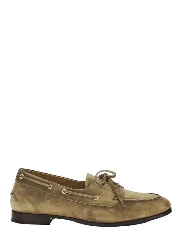 Bally Suede Slip-on Loafers With Embossed Logo Detailing - Light Brown
