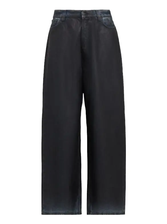 Acne Studios Charcoal Coated Denim Jeans - Black