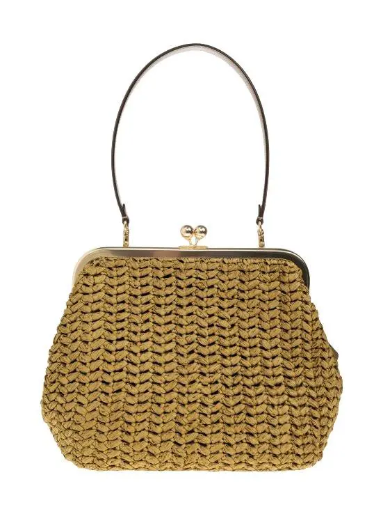 COACH Kisslock Frame Interwoven Tote Bag - Green