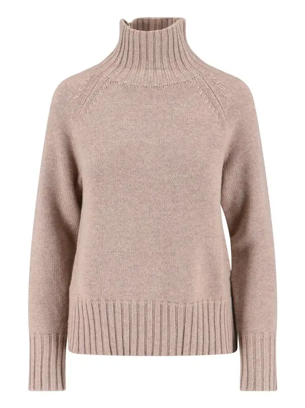 Max Mara Mantova High-neck Knitted Jumper - Nude