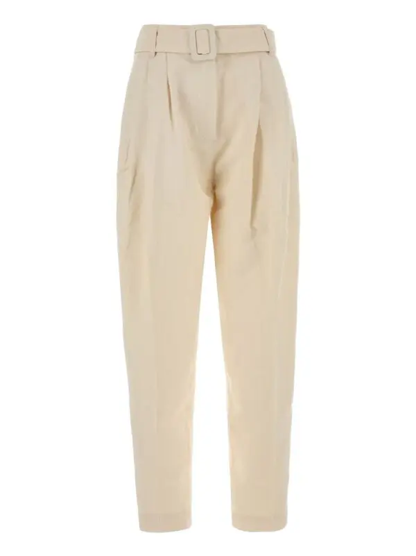 Co Name' Pleated Belted Pants - Nude