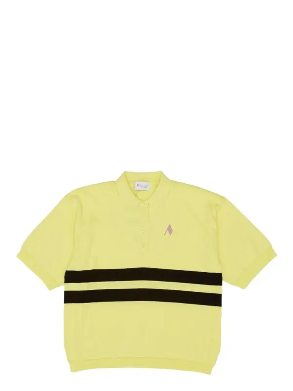 Attico Il Primo Bagno Striped Knitted Polo Top - Yellow