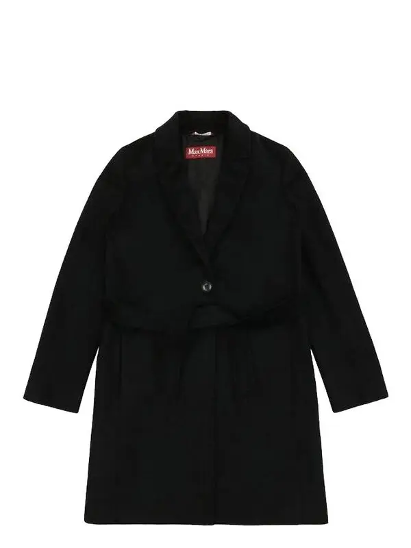 Max Mara Belted Lapel Coat - Black