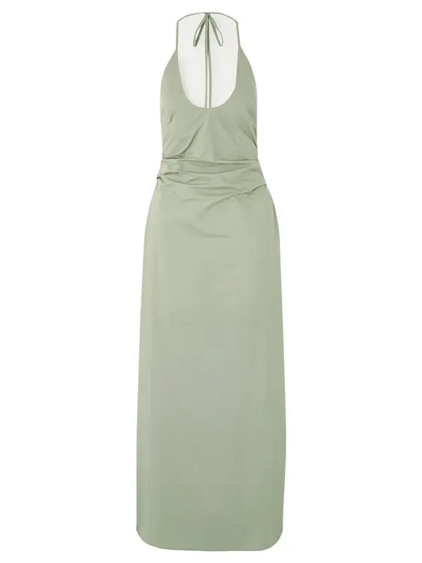SIR. Martina Backless Long Dress - Sage Green