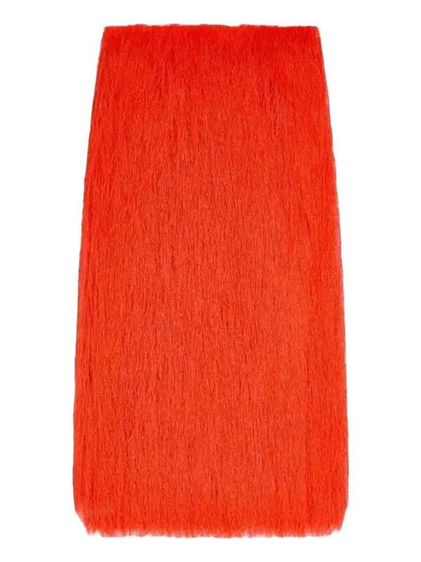 Dries Van Noten Fringed Midi Skirt - Red
