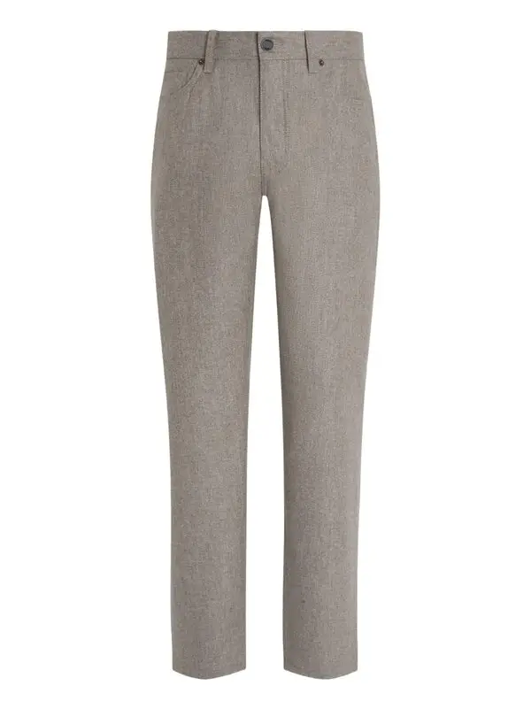 Zegna Roccia Trousers With Classic Fit - Light Taupe