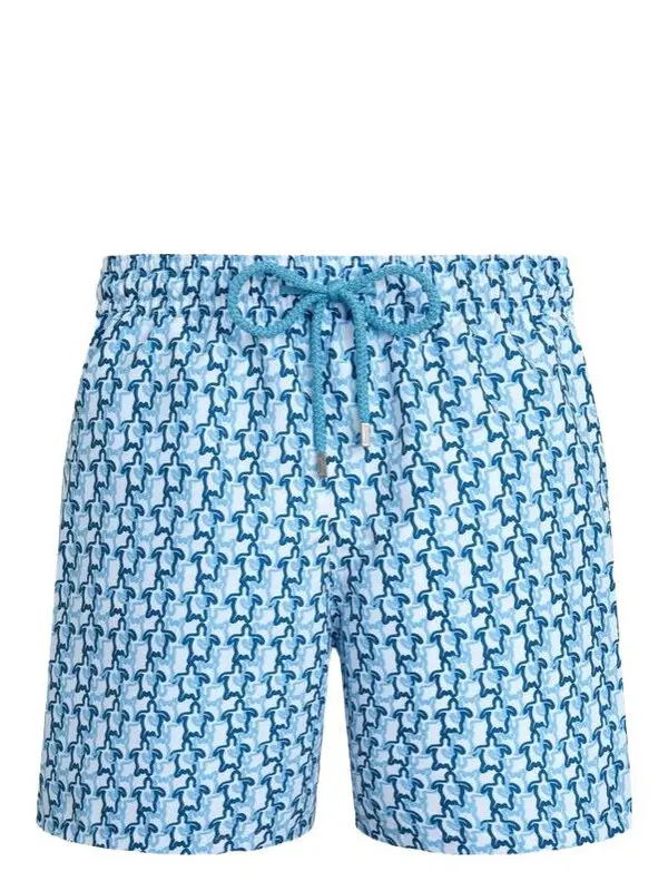 Vilebrequin Turtle-print Drawstring Swim Shorts - White