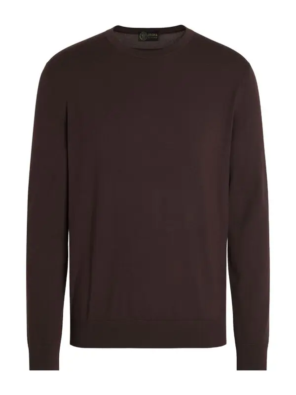 Zegna Vellus Aureum Crewneck Sweater - Dark Brown