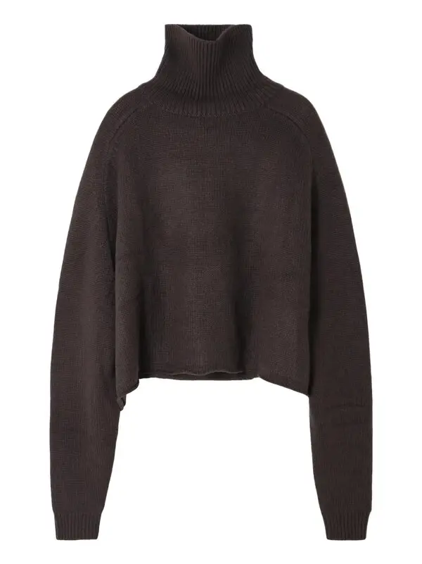 LISA YANG Long Sleeve Turtleneck Sweater - Brown