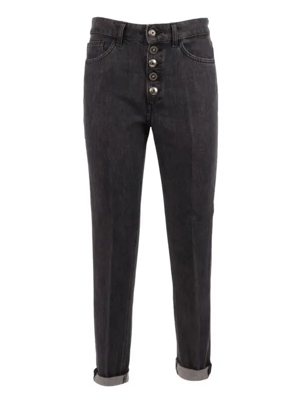 DONDUP Cropped Tapered Jeans - Black