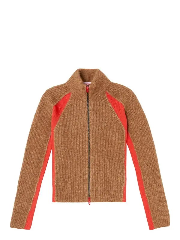 DIESEL® Louise Zip-front Cardigan - Brown