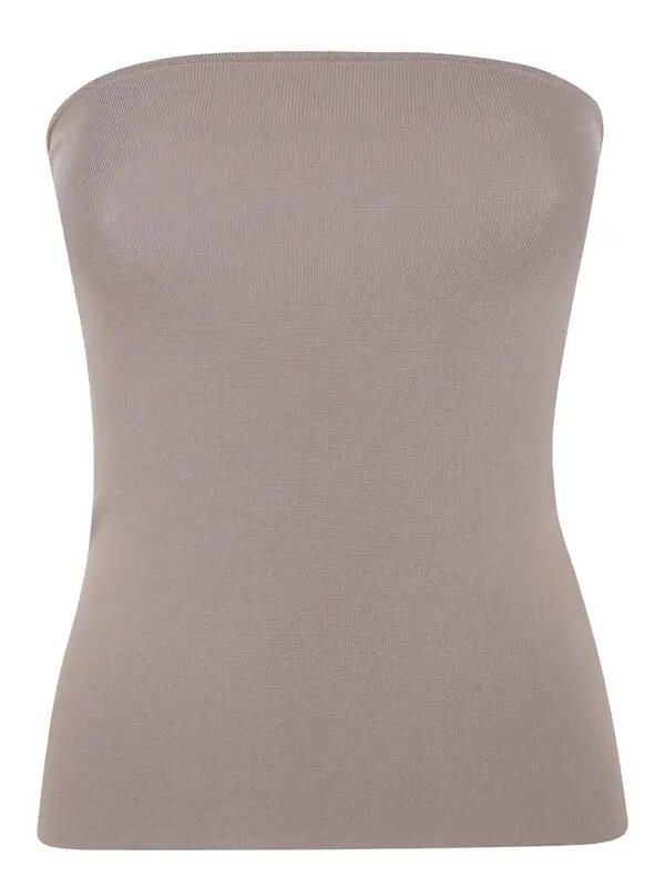 ENTIRE STUDIOS Ribbed-knit Strapless Tube Top - Gray
