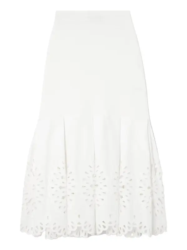 Simkhai Lace-trimmed Knit Midi Skirt - White