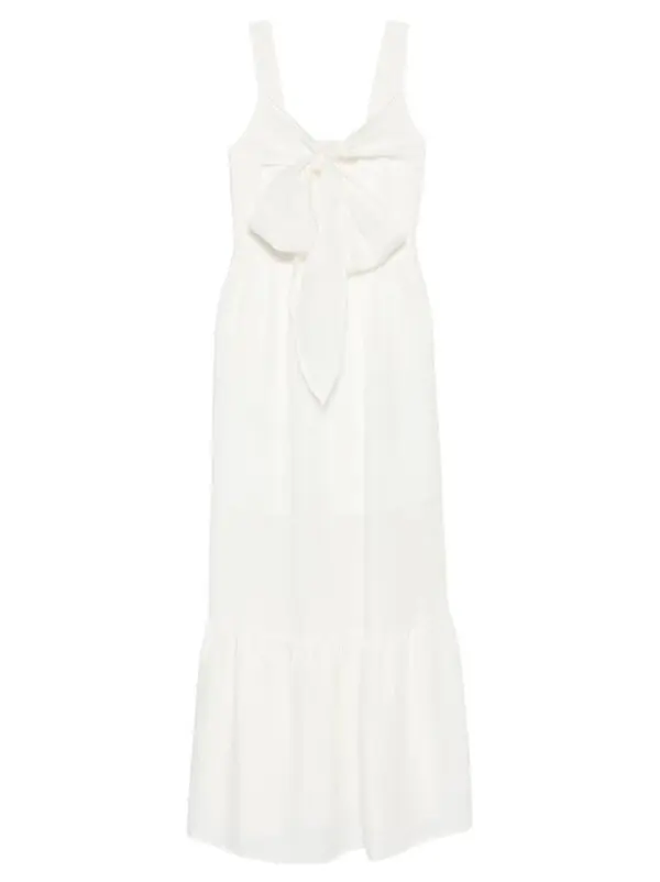 Liu Jo Sleeveless Bow Detail Maxi Dress - White