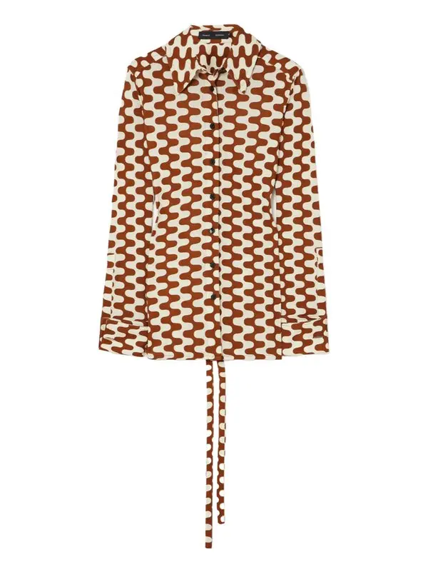 Proenza Schouler Printed Tie-up Shirt - Brown