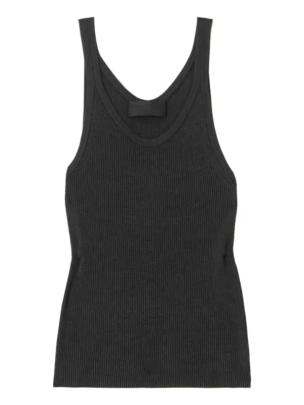 NILI LOTAN Sleeveless Crew Neck Vest - Black