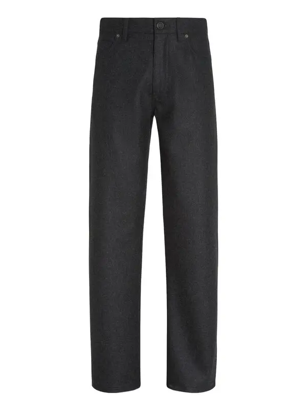 Zegna Dark Grey Wool And Cashmere Tailored Trousers - Dark Gray