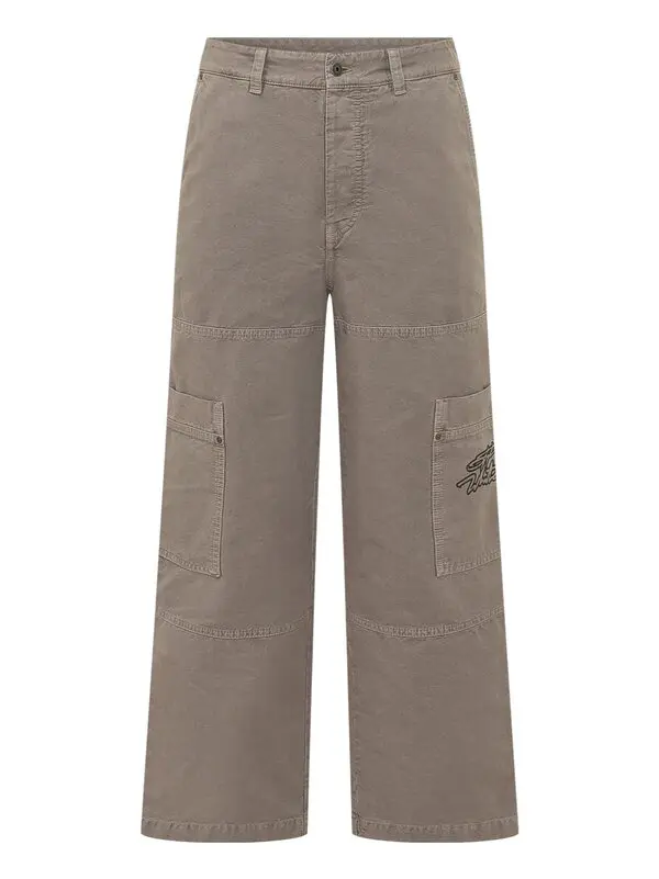 Off-White Logo Detailed Wide Leg Pants - Gray