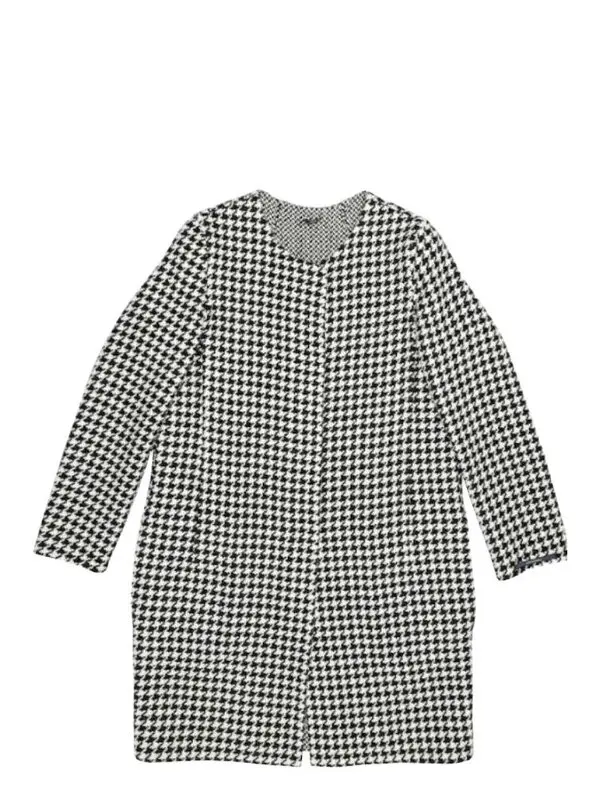 Max Mara A Thousand Birds" Plaid Round-neck Coat - Gray