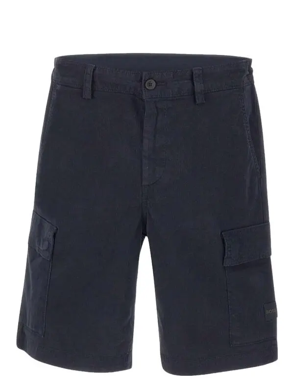 Hugo Boss Belt Loop Shorts With Elastic Waistband And Slanted Pockets - Black