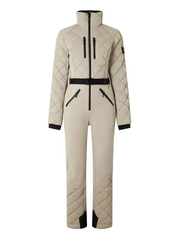 Mackage Quilted Ski Suit With High Neck And Zipper Closure - Nude