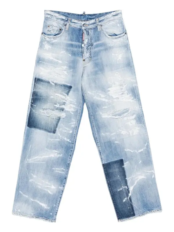 Dsquared2 Patchwork Distressed Jeans - Blue