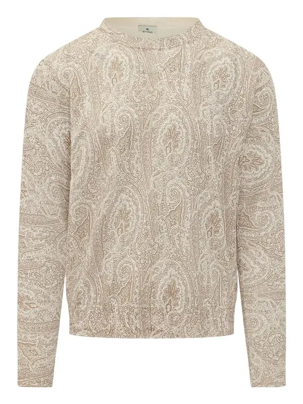 Etro Paisley Crew Neck Knitted Sweater - Nude