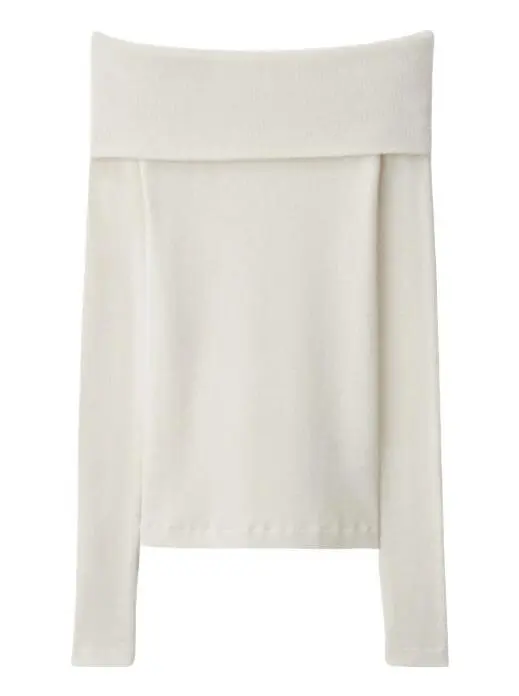 LISA YANG Claudina Off-shoulder Knitted Top - White