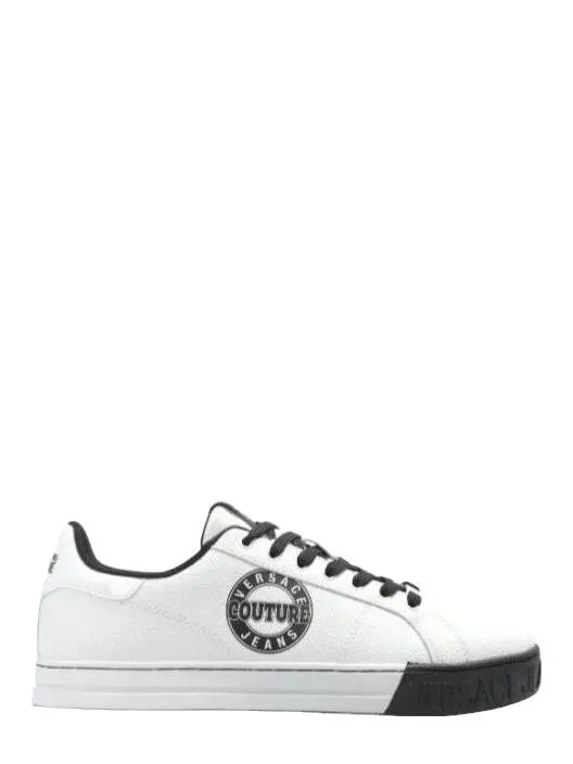 Versace Logo Printed Lace-up Sneakers - White