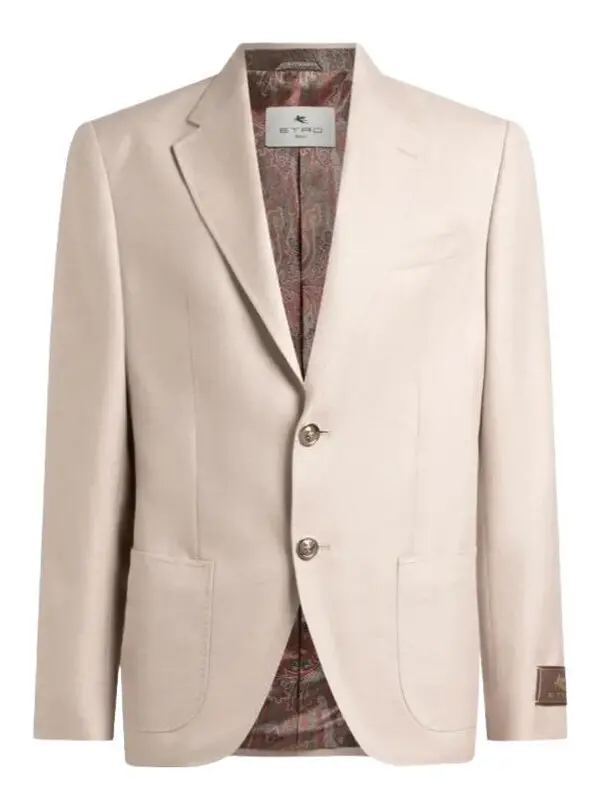 Etro Single-breasted Cotton-blend Jacket - Nude