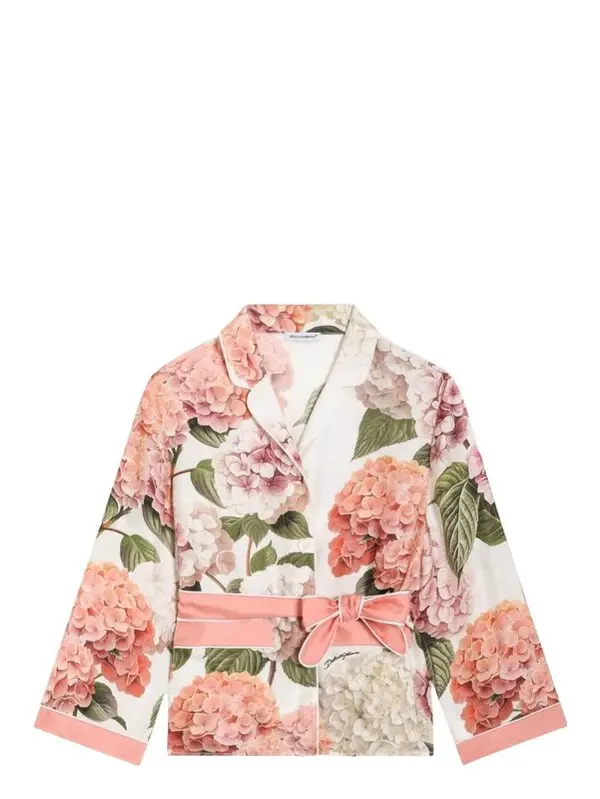 Dolce & Gabbana Hydrangea Print Twill Shirt - Nude