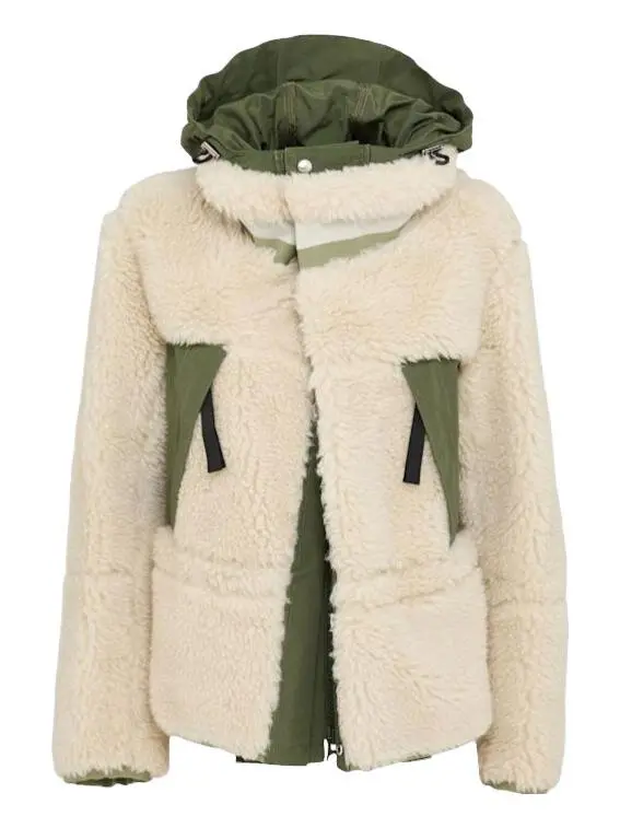 Sacai Teddy Wool Jacket - Nude