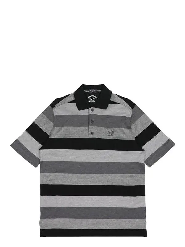 PAUL  SHARK Logo Embroidered Polo Shirt - Gray