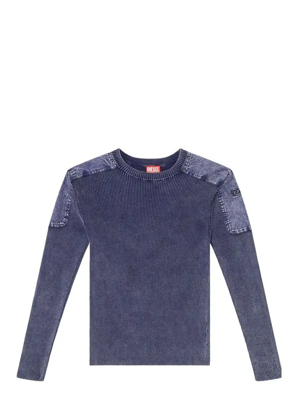 DIESEL® K-martin Panelled Ribbed Jumper - Blue
