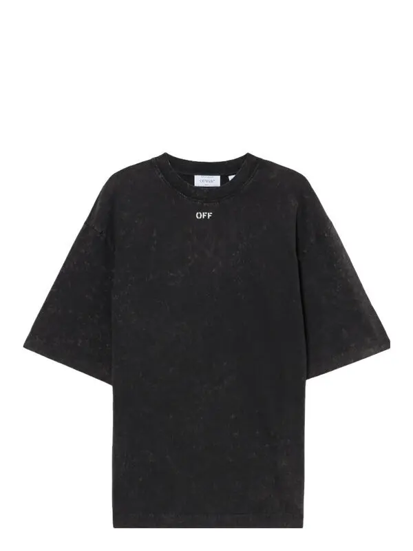 Off-White Paint-splatter Arrow T-shirt - Marble Black And White