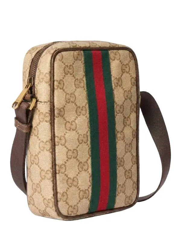 Gucci Gg Mini Bag With Web - Sand/dark Brown