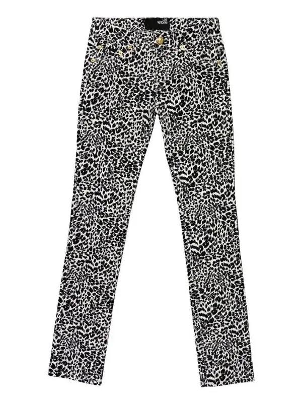Moschino Leopard Print Jeans - Black