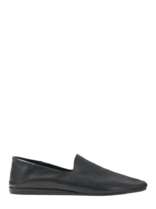 Jacquemus Foldable Mule Slippers In Calfskin Leather - Black