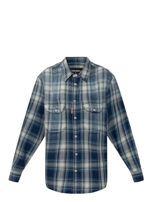 Dsquared2 Plaid Long-sleeve Shirt - Gray