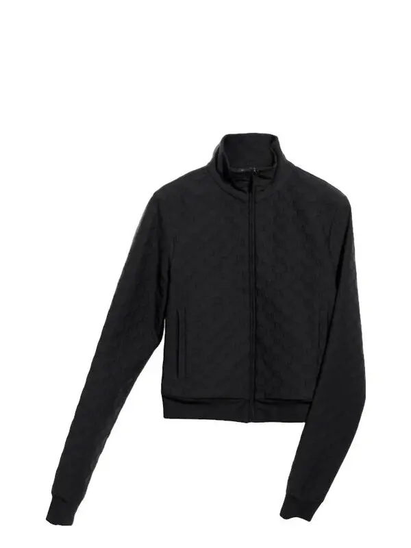 Gucci Gg Jersey Jacquard Zip-up Jacket - Black