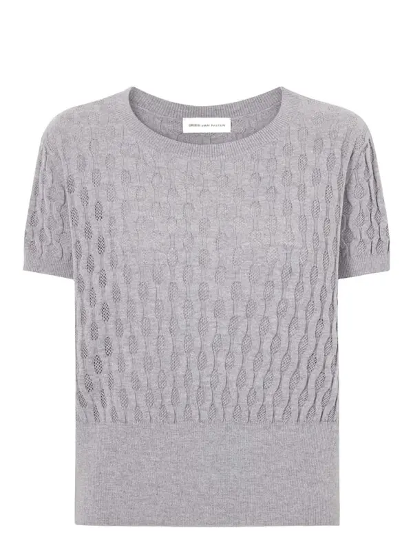 Dries Van Noten Openwork Knit Sweater - Gray