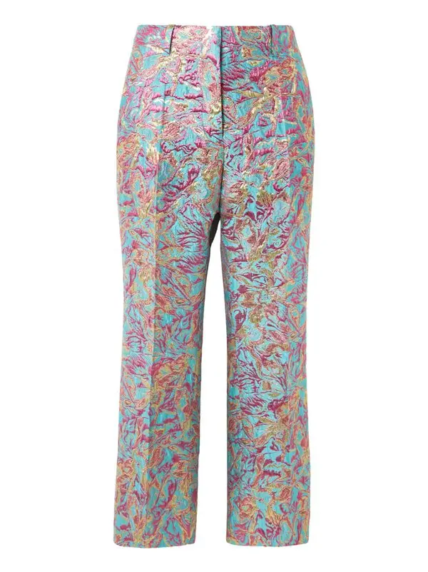 Dries Van Noten Botanical Pattern Jacquard Pants - Pink