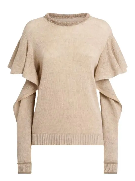 Moschino Ruffled-sleeves Knitted Jumper - Nude
