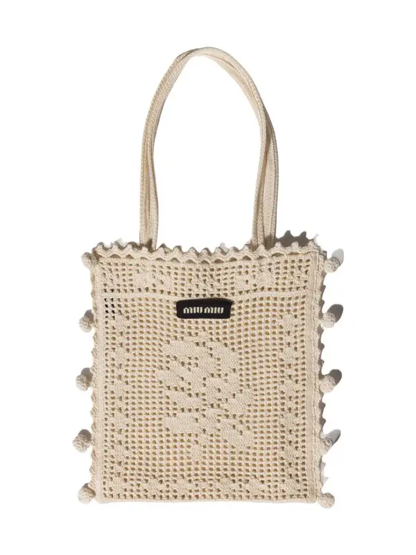 Miu Miu Crochet Handbag - Chalk White