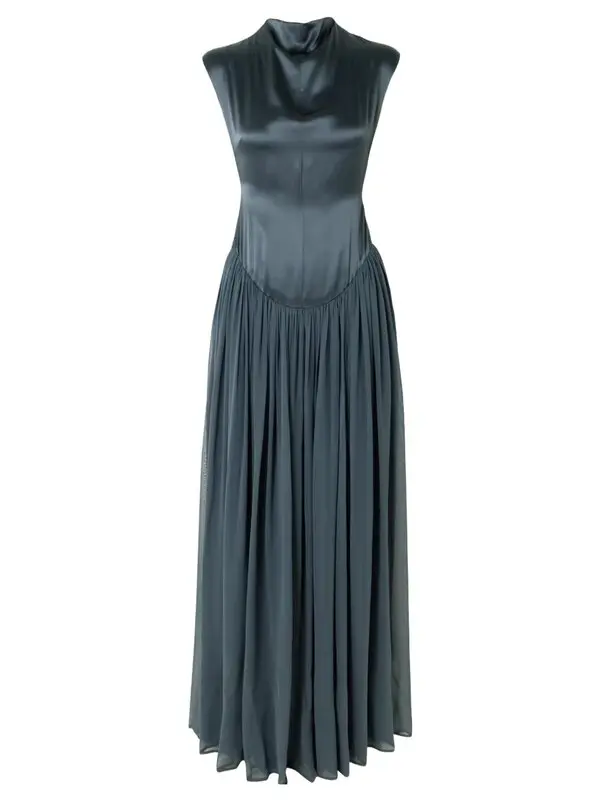 Tove Sabi Pleated Maxi Dress - Dark Gray