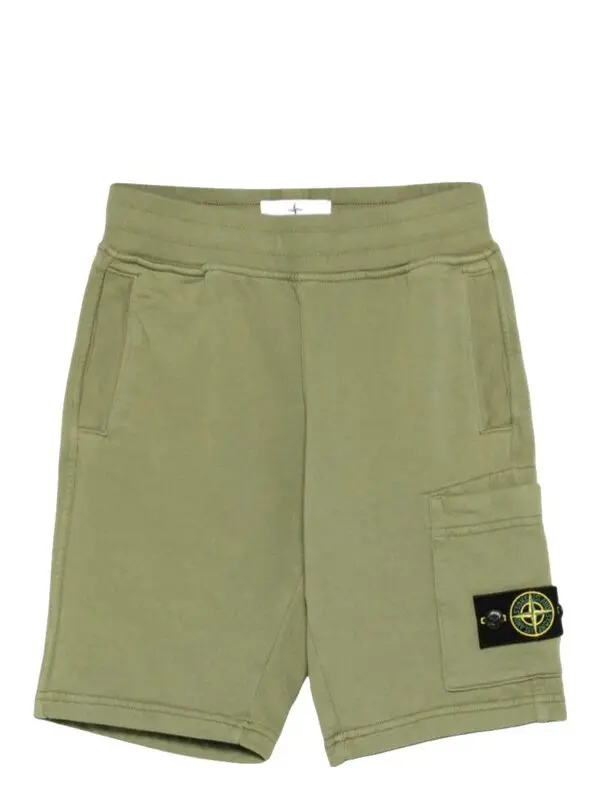 Stone Island Logo Patch Shorts - Olive Green