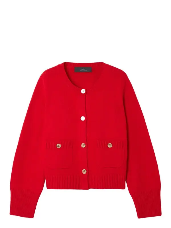 Arch4 Long-sleeved Knitted Cardigan - Postbox Red