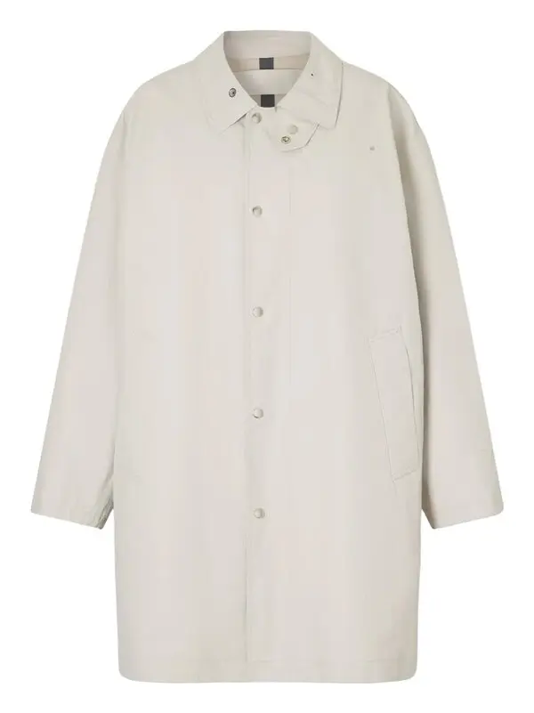 LEMAIRE Coated Cotton-canvas Mid-length Coat - White