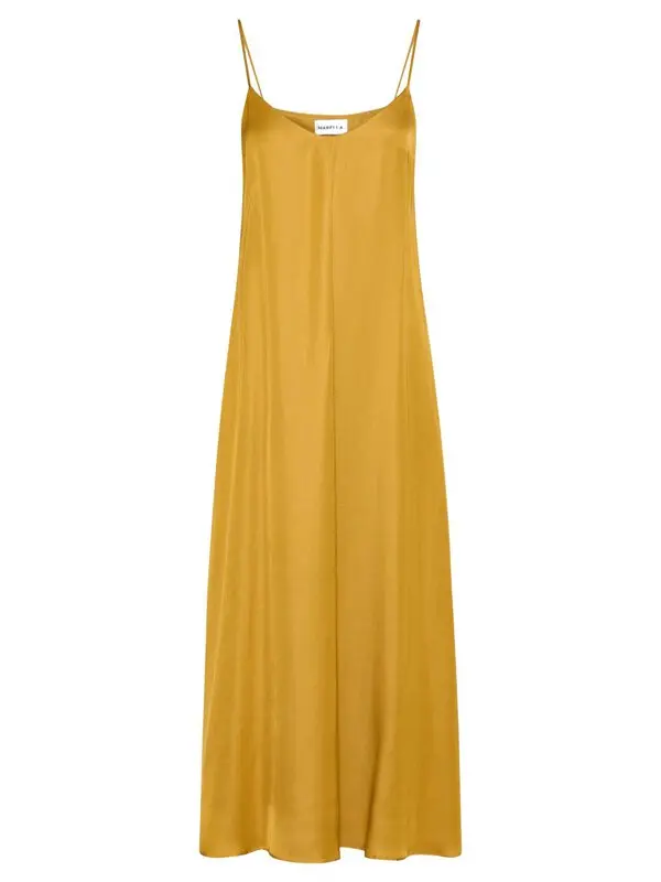 Marella Linen-blend Gabardine Slip Dress - Cognac