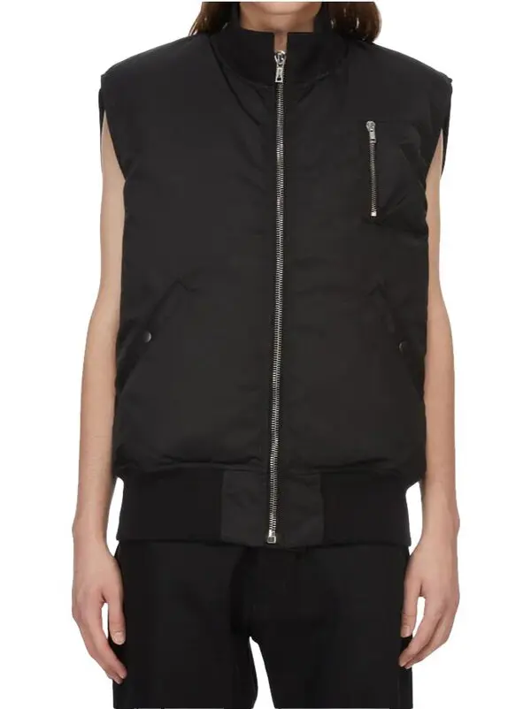 Rick Owens Sleeveless Zip-up Bomber Jacket - Black